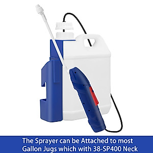 Battery Power Sprayer with Holster Multi-Purpose Foldable Sprayer Easily Attaching to Most Gallon Jugs for Gardening,Lawn and Disinfecting