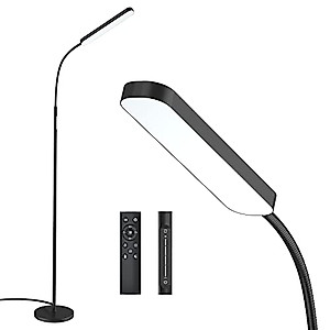 Wio-Mio Led Floor Lamp with 4 Color Temperature and Stepless Dimmer, Remote and Touch Control Floor Lamp, Adjustable Gooseneck Standing Lamp for Living Room