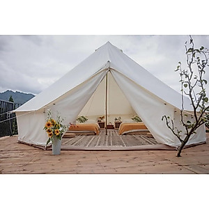 Outdoor Waterproof Family Glamping Yurt Oxford Cloth Bell Tent for Event Wedding Party (Diameter 4M)