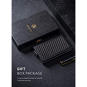 VULKIT Pop Up Wallet, Slim Minimalist Credit Card Holder RFID Blocking Metal Card Case for Men or Women