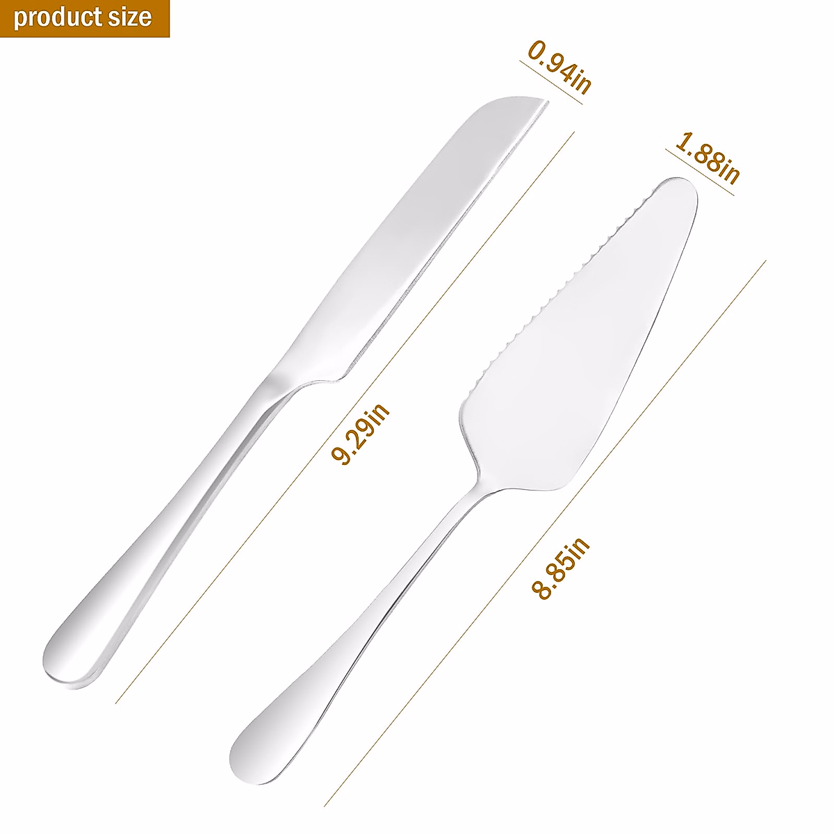 Wedding Cake Knife and Server Set Cake Cutter Cake Cutting Set for Wedding Cake Birthday Gift Set Cutter and Pie Spatula for Wedding, Birthday, Parties and Events