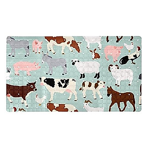 Non Slip Bathtub Mats with Suction Cups, Bath Tub Shower Mat for Bathroom, Machine Washable Bathroom Mats with Drain Holes(Farm Animals Pattern)