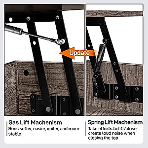 Yaheetech Lift Top Coffee Table with Storage, Industrial Lift up Living Room Table with Metal Frame, Wood Coffee Table for Living Room & Office , Taupe Wood