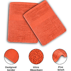 Softolle 100% Cotton Luxury Bath Towels -Towels for Bathroom - Set of 4 Bath Towel (27” x 54”)- Eco-Friendly, Super Soft, Highly Absorbent Bath Towel - Oeko-Tex Certified (Grey) (Coral)