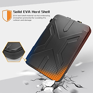 KIZUNA Laptop bag Case 15 Inch Shockproof EVA Hard Shell Handle Sleeve For 15" Macbook air M3 M2 2024/15" Lenovo IdeaPad 3i /15.6" Dell XPS 15/IdeaPad Slim 3i 14",Black