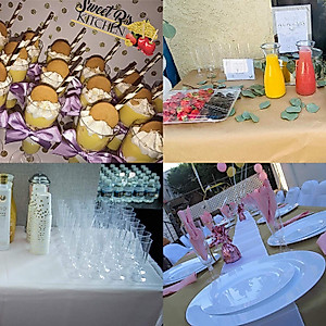 Hedume 100 Pack Champagne Flutes, 5oz Disposable Clear Plastic Champagne Glasses, Toasting Flute Set for Mimosas, Bloody Mary's, Wine Glasses, Sodas, Cocktail Cups, Parfaits, Sundaes etc