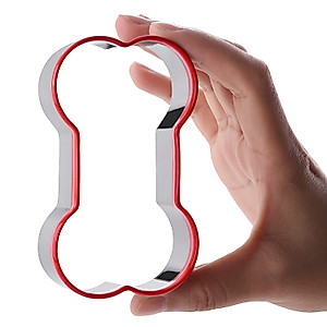 FASAKA Bone Cookie Cutters Set for dog treats, 3 Piece Dog Bone Biscuit Cutters Set with Red Environmental PVC for Baking