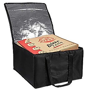 Insulated Pizza Carrier Bag for Food delivery -Foldable Heavy Duty Food Warmer Grocery Bag for Camping Catering Restaurants (20X20X14)
