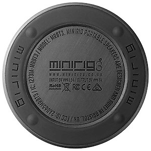 MINIRIG 3 Portable Rechargeable Bluetooth Speaker - 100 Hour Battery - Loud Hi-Fi Sound - Black