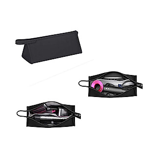 Buwico PU Leather Travel Case Portable Storage Bag for Dyson Airwrap Styler/Dyson Supersonic Hair Dryer, Waterproof Anti-scratch Dustproof Shockproof Protection Organizer Travel Gift Case (Black)