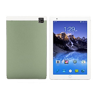 Naroote 8 Inch Tablet 4GB RAM 64GB ROM Maximum Support 128G TF Card 1920x1200 IPS Calling Tablet for Android 10.0 100‑240V Green (US Plug)