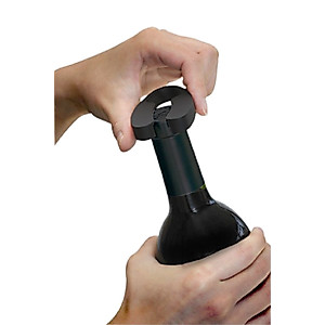 Ozeri Pro Electric Bottle Opener with Wine Pourer, Stopper, Foil Cutter, and Elegant Recharging Stand, Black