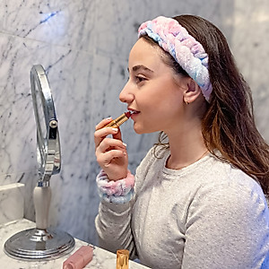 FROG SAC Puffy Headband and Wristbands - Rainbow Tie Dye Skincare Accessories for Women and Girls