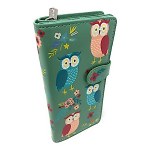 Shag Wear Bird Wallet for Women 7" (Owl Garden Green)