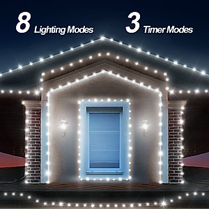 ROADAYLY 394 FT 1000 LED Christmas Lights Outdoor Waterproof Christmas Tree Lights with Remote Timer 8 Modes Green Wire Plug Fairy Lights Indoor Twinkle String Lights Xmas Decorations (Cool White)