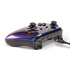 PowerA Enhanced Wired Controller for Xbox One - Cosmos Nebula, gamepad, wired video game controller, gaming controller, Xbox One, works with Xbox Series X|S