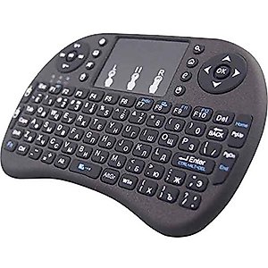 (Upgraded)Rii 2.4GHz Mini Wireless Keyboard with Touchpad,QWERTY,LED Backlit,Portable Keyboard for laptop/PC/Tablets/Windows/Mac/TV/Xbox/PS3/Raspberry Pi .(i8+ Black)