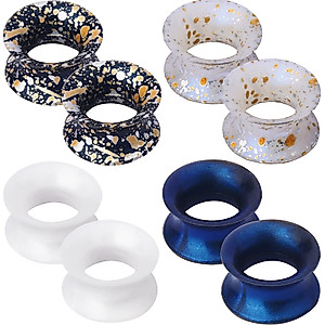 OUFER 8PCS Soft Silicone Ear Gauges Flexible Ear Skin Tunnels Earlets Plugs Stretcher Expander Set Ear Piercing Jewelry