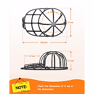 XQXA Hat Washer Cage - No Assembly Needed Hat Cleaner | Perfect Fit for Adult and Kids Hats | Ideal for Baseball Caps | Safe for Dishwasher and Washing Machine | Black, 1-Pack