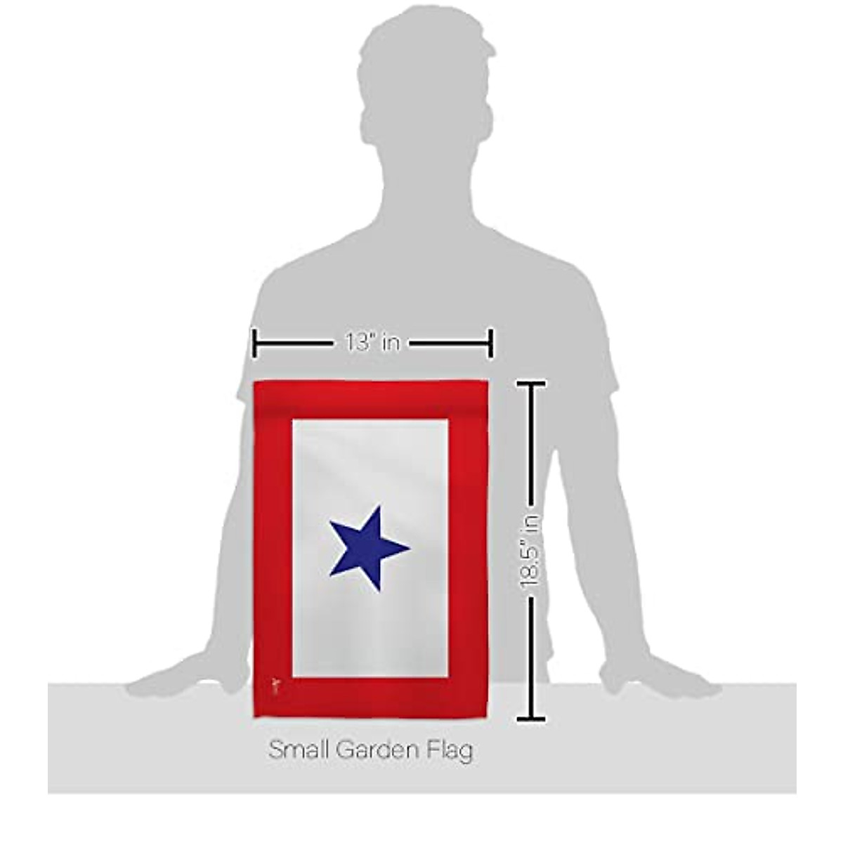 Blue Star Service Garden Flag - Set with Stand Armed Forces Military All Branches Support Honor United State American Veteran Official - House Banner Small Yard Gift Double-Sided 13 X 18.5