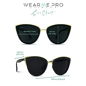 WearMe Pro Womens Cat Eye Mirrored Reflective Lenses Oversized Cateyes Sunglasses