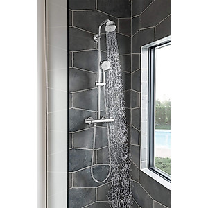 GROHE 26043001 Tempesta Cosmopolitan Fixed 4-Setting Shower Head, Rain O2 Rain Massage Jet Settings, Starlight Chrome