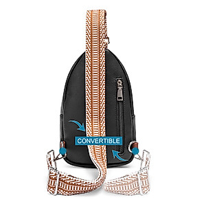 CLUCI Small Sling Bag for Women,Vegan Leather Fanny Pack Crossbody Bags for Women,Chest Bag With Guitar Strap