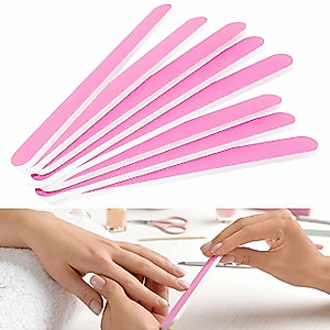 20 Professional Nail File Emery Boards Manicure Double Sided 280 320 Grit Pink