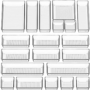 Simple Houseware 20-Pack Clear Plastic Drawer Organizers (6S, 7M, 5L, 1 XL, 1XXL)