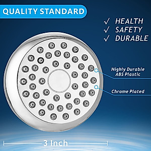 Nuodan High Pressure Shower Head - Powerful Bathroom Pressure Boosting Showerhead - Perfect Universal Replacement for Rain Shower Heads(Chrome)