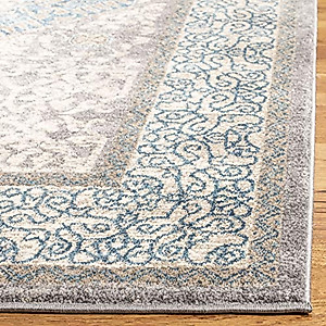 SAFAVIEH Sofia Collection 2'6" x 4' Light Grey/Blue SOF365A Vintage Oriental Distressed Non-Shedding Living Room Bedroom Accent Rug