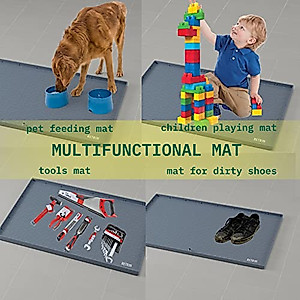 Under Sink Mat – 34 x 22-inch Kitchen Sink Mat – Silicone Sink Protector for Bathroom and Kitchen Floor – Kitchen Floor Mat with Drainage – Cabinet Mat Protector for Spills, Leaks