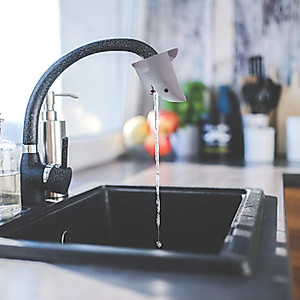 Amosfun Fish Faucet Extender Cartoon Shark Wash Basin Bath Spout Cover Shark Animal Toy Water Faucet Cover for Babies Toddlers Kids Children Grey