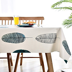 LOHASCASA Vinyl Oilcloth Tablecloth Wipeable PVC Heavy Duty Plastic Small Oblong Waterproof Spillproof Tablecloths Weights for Summer Outdoor Rv Picnic Table Cloth - 6 ft Colorful Leaf 54 x 72 Inch
