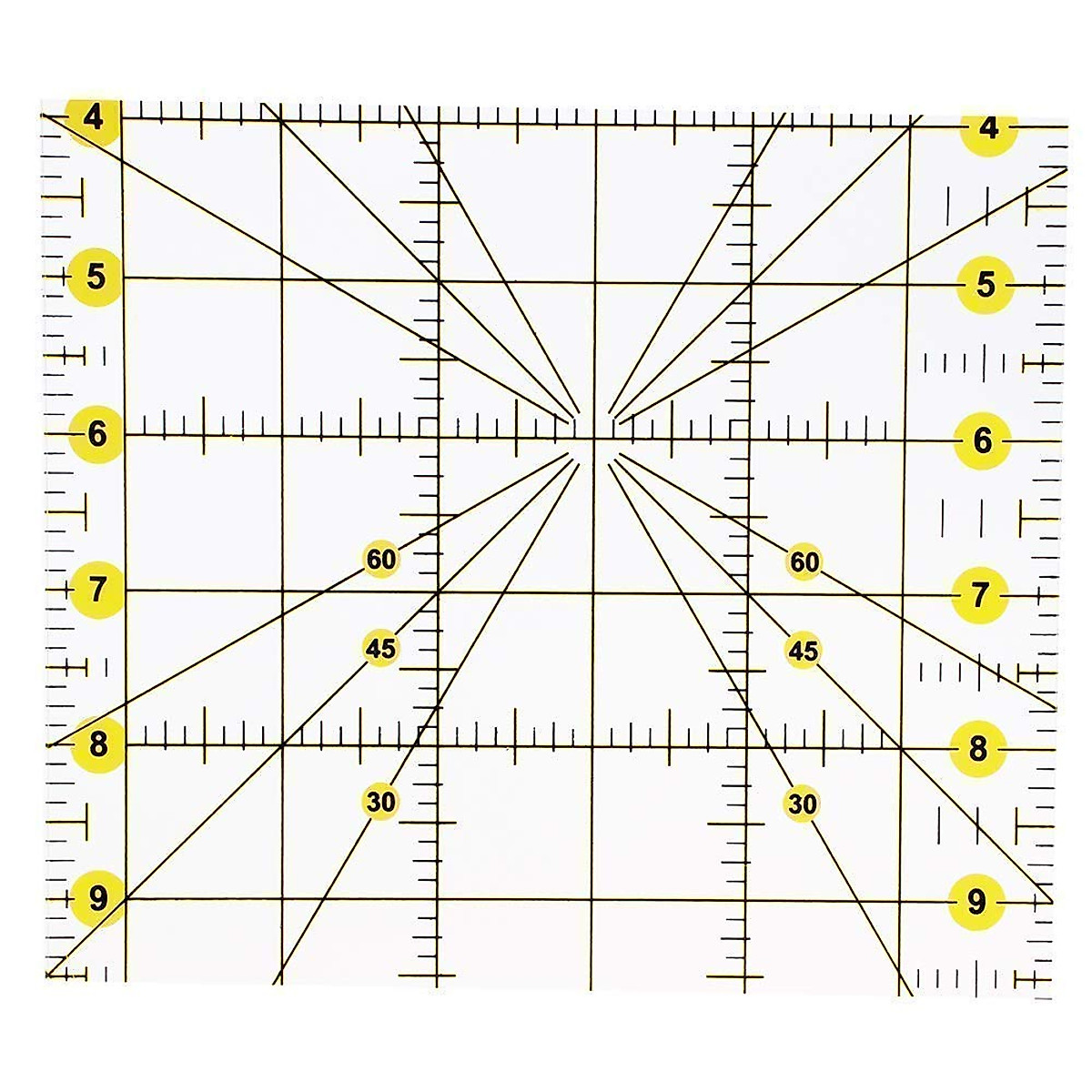 AUTOTOOLHOME Quilting Ruler Acrylic Quilters' Ruler for Easy Precision Cutting Fabric Paper, 6.5" x 12" for Quilting, Sewing & Crafts Template