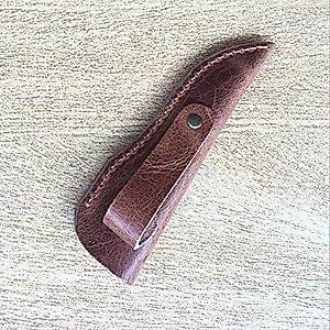 Morezing Vintage Leather 6 inch Knife Sheath Belt Carrying Case for 3.5 inch Fix Blade Knife