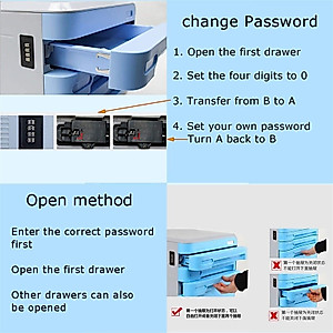 BIZOLE Desktop Organizer Storage Box - Desktop File Cabinet, 3-Layers Lockable Aluminum Alloy Flat File Cabinet, Drawer Organizer