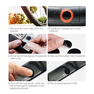 ATEN Bicycle Tire Repair Kit,Glueless Patchs,Bike Tire Patch Repair Kit,Quick & Easy Patches for Road & Mountain Bikes