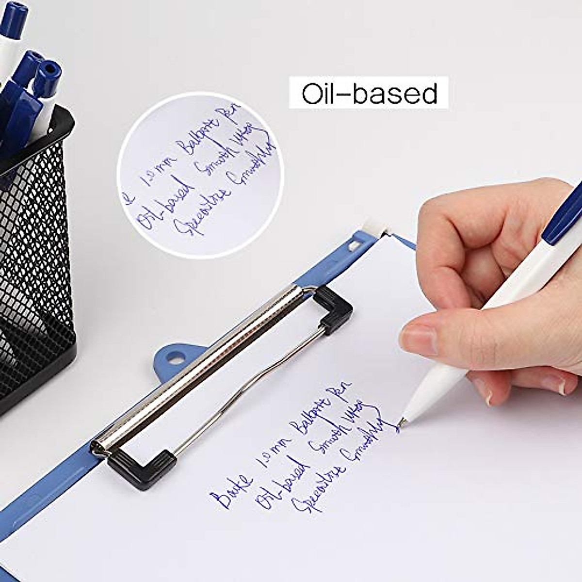 BAOKE Retractable Advanced Ink Ball Point Pens Blue Pens, Medium Point Ballpoint Pen, Ultra Smooth Writing, Pack of 12 Pcs B59 (blue)