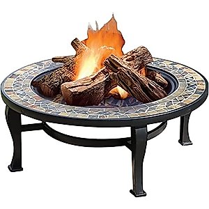 LEAYAN Garden Fire Pit Grill Bowl Grill Barbecue Rack Outdoor Fire Pit Garden Wood Burning Fire Bowl, Portable Outdoor Heating Fireplace, Used for Outdoor Cooking and Campfire