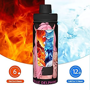 Eevikion Belle Artist Delphine Stainless Steel Insulated Tumbler Sports Water Bottle Hot and Cold Travel Cup 18oz