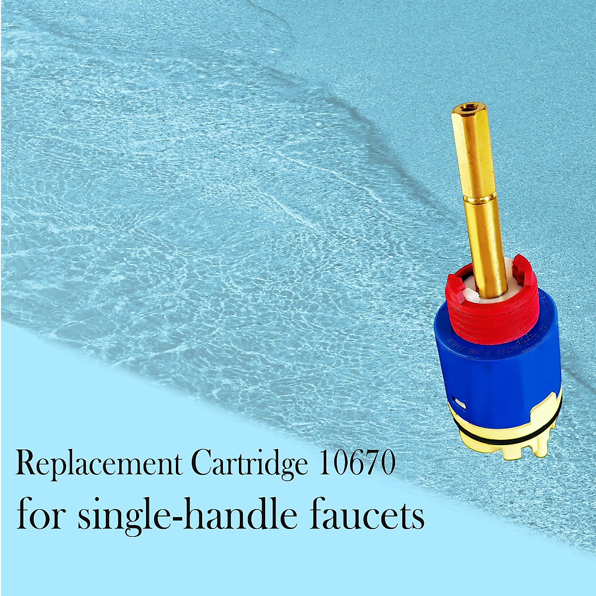 ALITZ 10670 Shower SINGLE LEVER Ceramic Pressure Balancing Cartridge,Replacement With Aqua source Glacier Bay Single Handle Faucets,Square Broach, blue, Brass,HL-40-4.25 Inch