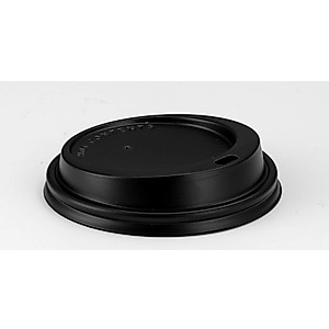 PaperMade Black Disposable Coffee Cup Lids (1000 Lids) - Resealable Dome Lids For Hot Or Cold Beverage Cups, 1 Case Fits Most 10 oz, 12oz, 16oz, 20oz Cups | Perfect For Travel, Coffee Shops & Take Out