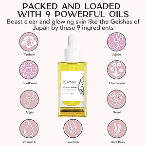 Japanese Tsubaki Oil - Best Face Moisturizer for Women. Face Oil for Gua Sha, Anti Aging, Hydrating Face Moisturizer and more! Facial Moisturizer for Women Anti Aging by Amaki (50ml)