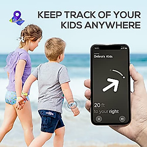 Air Tag Bracelet For Kids(2 Pack), Soft Silicone Air Tag Wristband Kids, Lightweight GPS Tracker Holder Compatible with Apple Airtag Watch Band for Child (Baby Blue & Navy Blue)