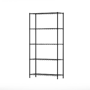 Furinno Wayar Metal Storage Shelf Rack, 5 Tiers, 36-Inch, Black