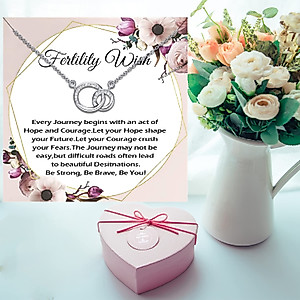MYOSPARK IVF Gift Fertility Wish Necklace Message Card Jewelry IVF Pregnant Wish Gift IVF Encouragement Gift Transfer Day TTC Gift (Fertility Card NL)