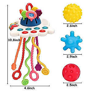 Montessori Pull String Toys for Babies 0-6 6-12 Months Baby Sensory Toys Balls Toddler Travel Infant Toys 9 10 12-18 Month Teethers Developmental Fine Motor Skills Toys for 1 2 Year Old Birthday Gift