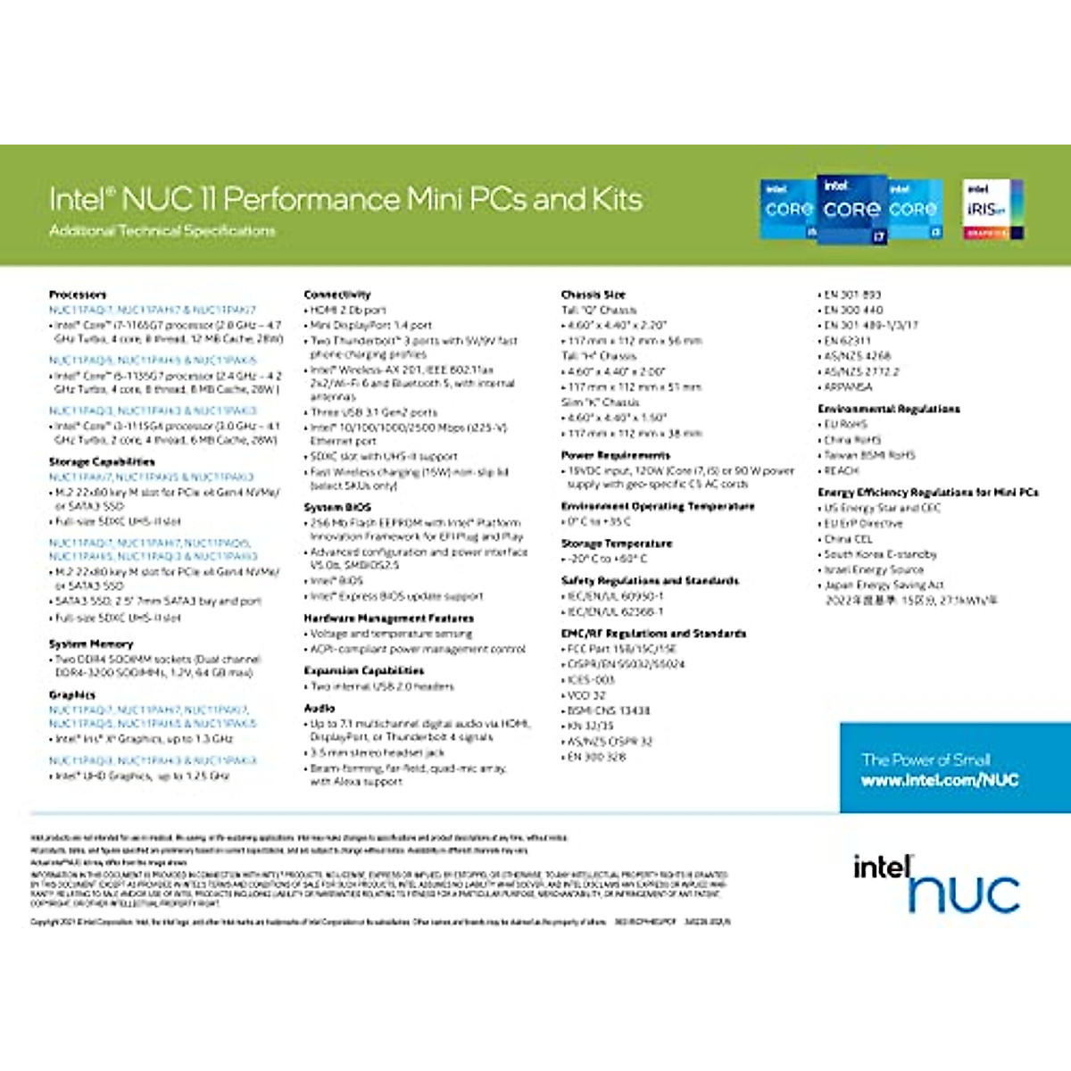 Intel NUC 11 Pro NUC11PAHi7 Panther Canyon Home & Business Mini PC Mini Desktop 11th Gen Intel® Core™ i7-1165G7 Processor 2.8 GHz – 4.7 GHz Turbo,4 core,8 Thread,12 MB Cache,28W(16G RAM,512G SSD)