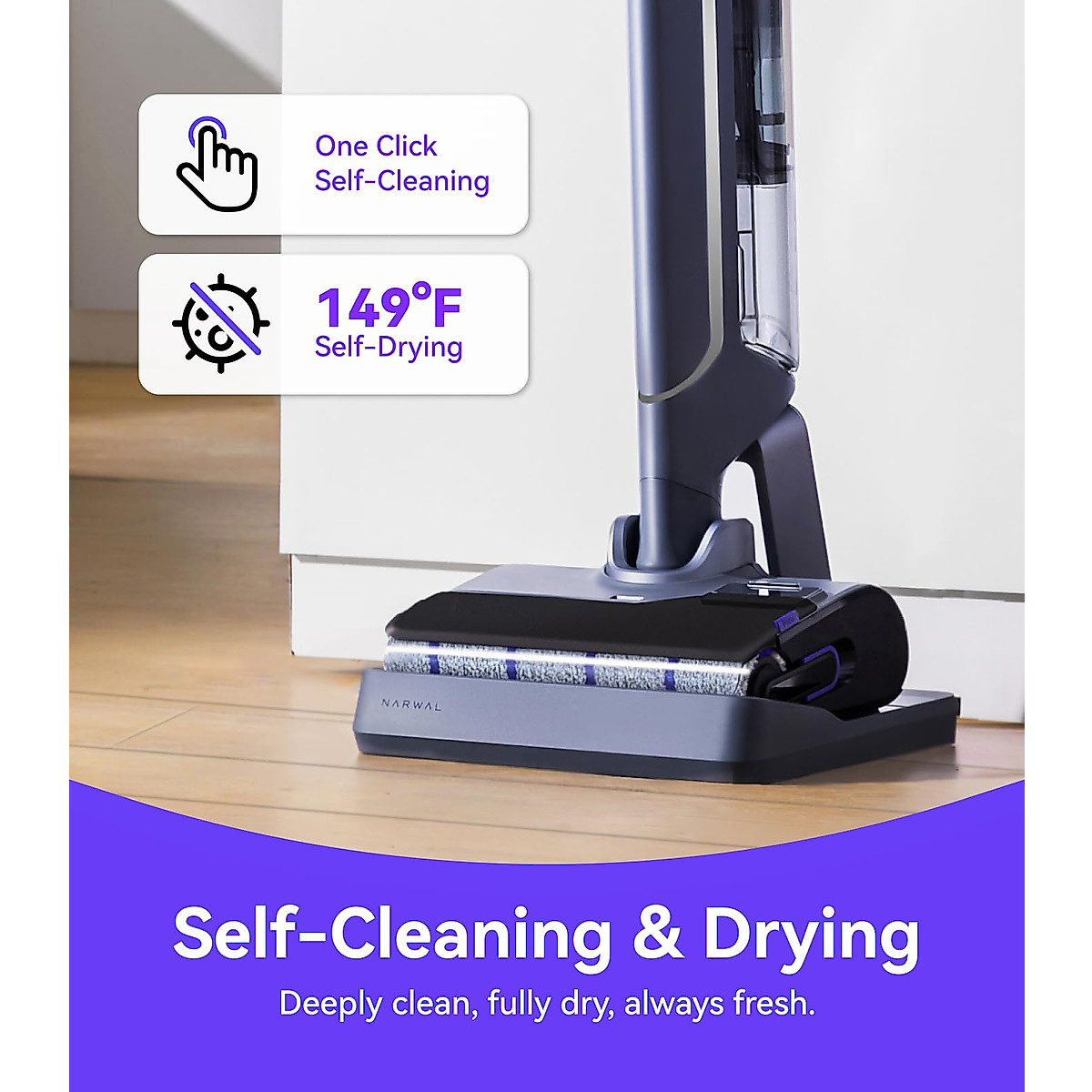 NARWAL S20 Pro Cordless Vacuum Mop with Self-Cleaning, Wet Dry Vacuum Cleaner for Hard Floors, Ideal for Families with Kids and Pets